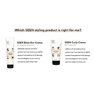 SEEN Blow-Out Creme, Fragrance Free - Non-Comedogenic & Sulfate-Free Blow Out Hair Cream- Reduces Frizz- Heat Protectant- Safe for Sensitive, Eczema & Acne Prone Skin