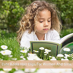 Koala Stuffed Animal Clips, 8 Pcs Small Stuffed Koala Clip for Women Hair Claw, Koala Pencil Hugger for Girls Kids (Brown and Grey)