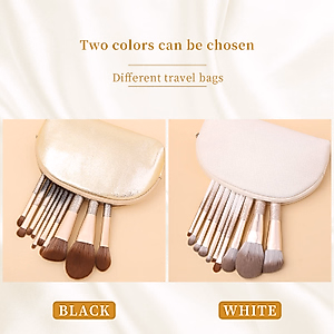 ENZO KEN Natural Hair Makeup Brush Set Professional, Sable Makeup Brushes Set with Case, Natural Hair Brushes Makeup Set, Glitter Make up Brushes Set Professional, Natural Makeup Brushes - ORRA, Black