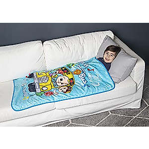 CoComelon Musical Warm, Plush, Throw Blanket That Plays The Theme Song - Extra Cozy and Comfy for Your Toddler, Blue