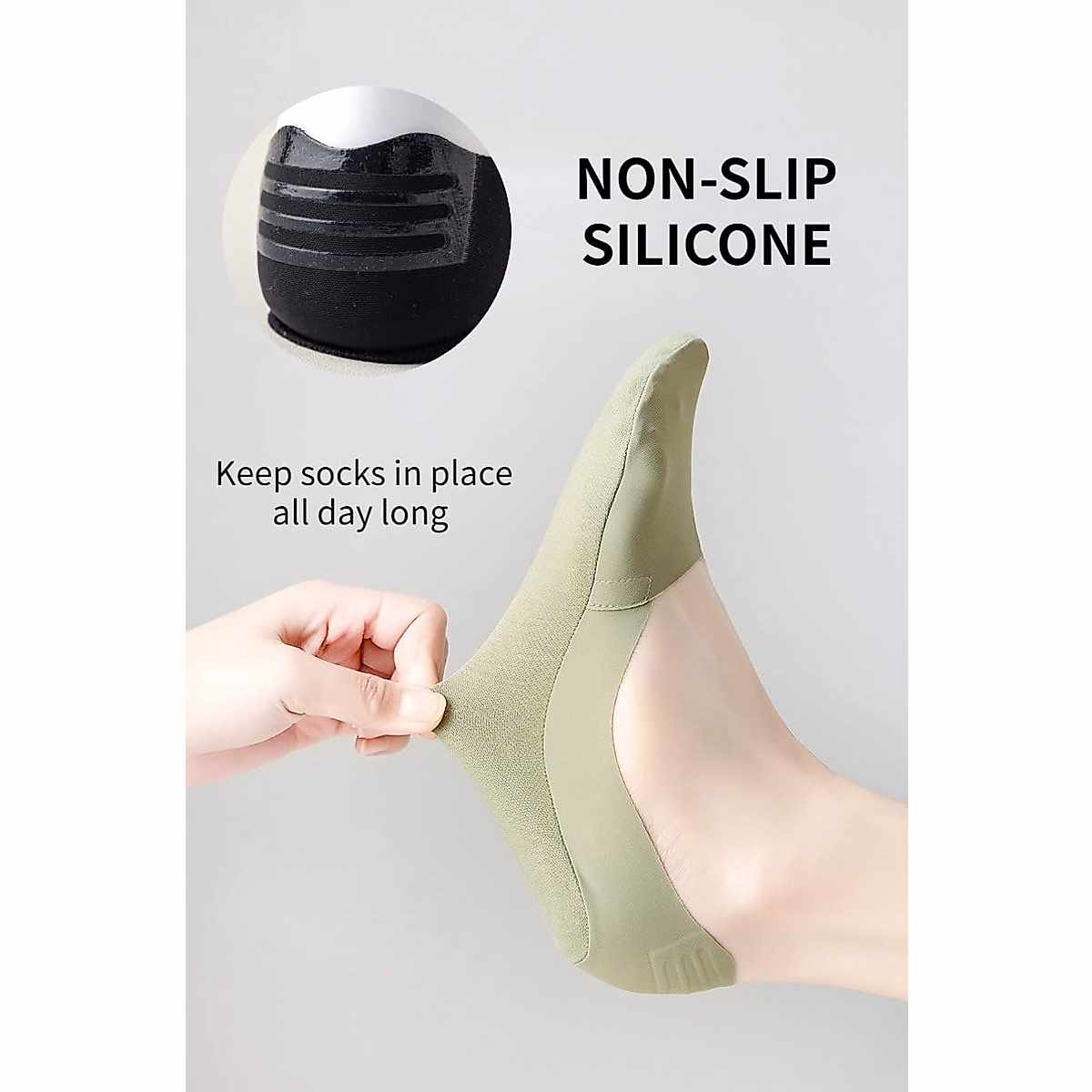 FORJMMP 10/20 Pairs No Show Socks for Women Non-slip Low Cut Liner Socks Invisible Ice Silk Socks (10 Pairs)