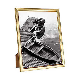 Giverny 8x10 Picture Frames, Gold Photo Frames for Wall or Tabletop Display, Simple Design Glossy Finish Frame Perfect for Home Decoration, Office, Hotel and Various Ceremonies Praties