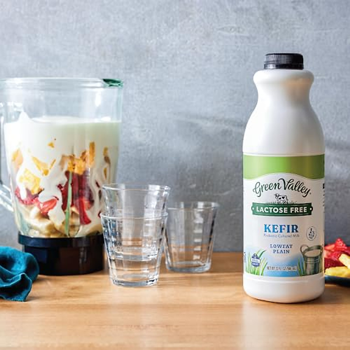 Green Valley Lactose Free Plain Lowfat Kefir/Drinkable Yogurt, 32 Ounce bottle