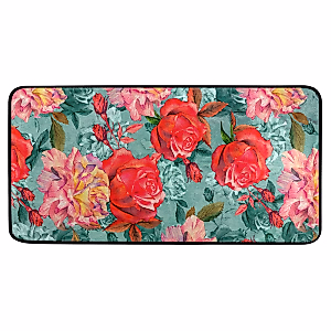 Flowers Kitchen Non-Slip Rug Feeling Comfortable Delicate Area Rugs Household Kitchen Mat Bath Carpet Floor Doormat Home Decor