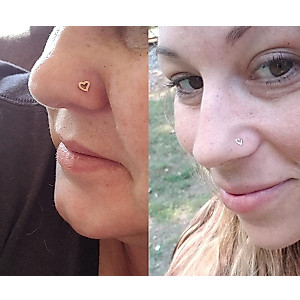 MODRSA Nose Rings Nose Piercings Hoop Nose Rings for Women Stainless Steel Silver Nose Rings Studs 20g