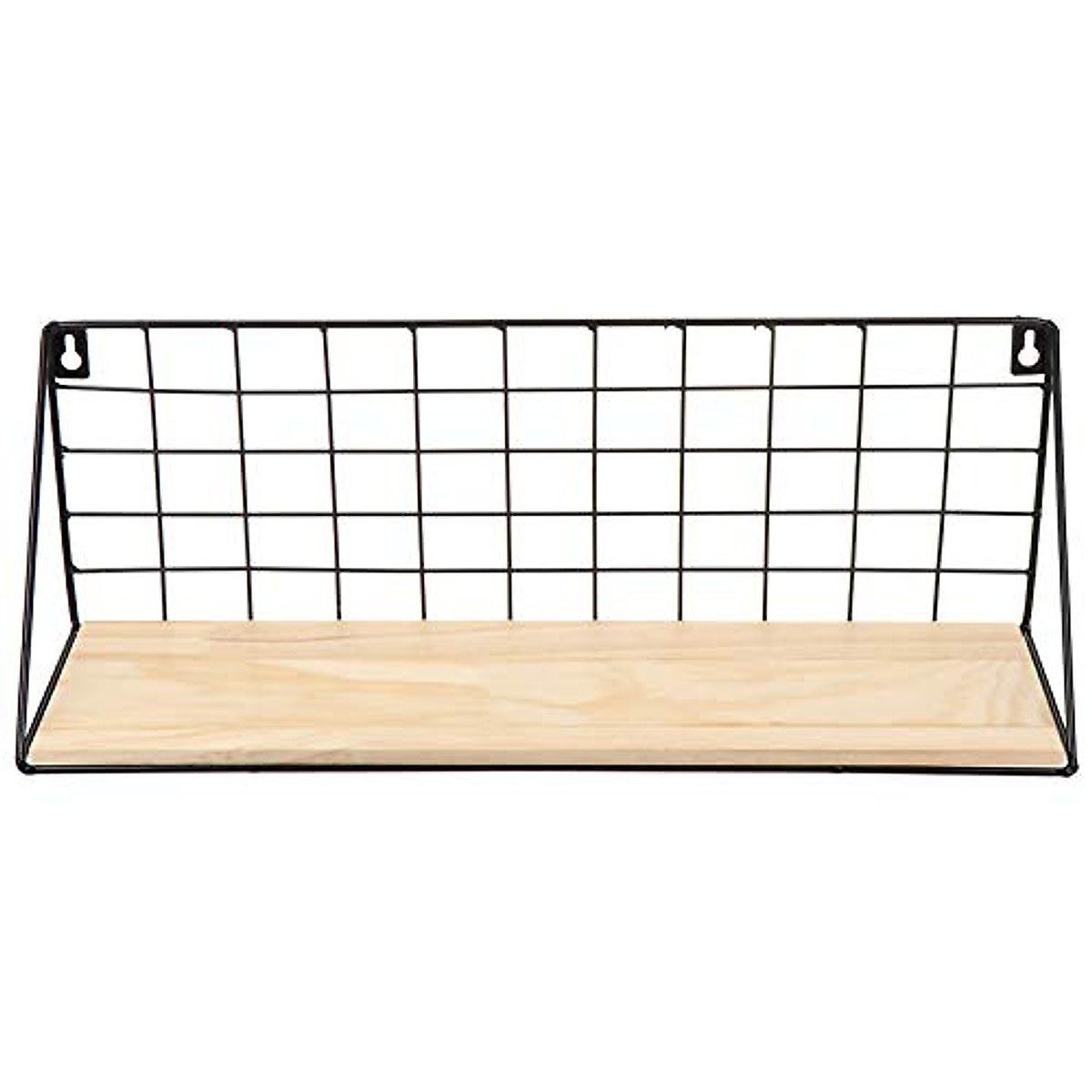 Cabilock Floating Shelf Iron Farmhouse Shelf Rustic Wood Wall Shelf for Living Room Bedroom Bathroom Black L