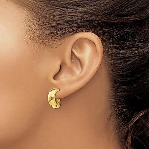 14K Yellow Gold Non Pierced Clip On Hoop Earrings