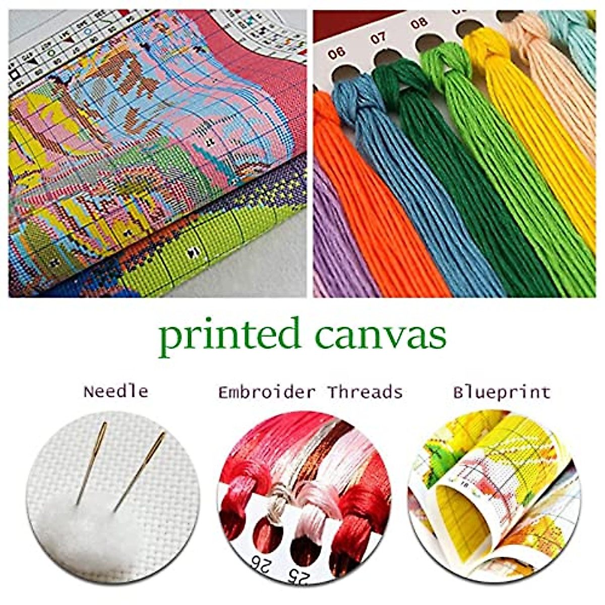 Dimxvean Cross Stitch Kits, Stamped Cross Stitch Kits for Adults Beginners,Full Range of Cross-Stitch Stamped Kits Needlecrafts Embroidery Kits 11CT-Nativity 17.7x24.4 inch