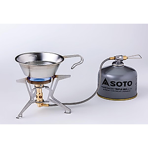 SOTO Fusion Trek Stove, Butane, Wind Resistant, Micro Regulator, 3 Legs, 3260 Energy Output, 16.9x5.5x3.9in, 6.4oz, Metal, Japan