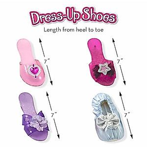 Melissa & Doug Role Play Collection - Step In Style! Dress-Up Shoes Set (4 Pairs), Multicolored, 11" x 12" x 4.5" Packaged
