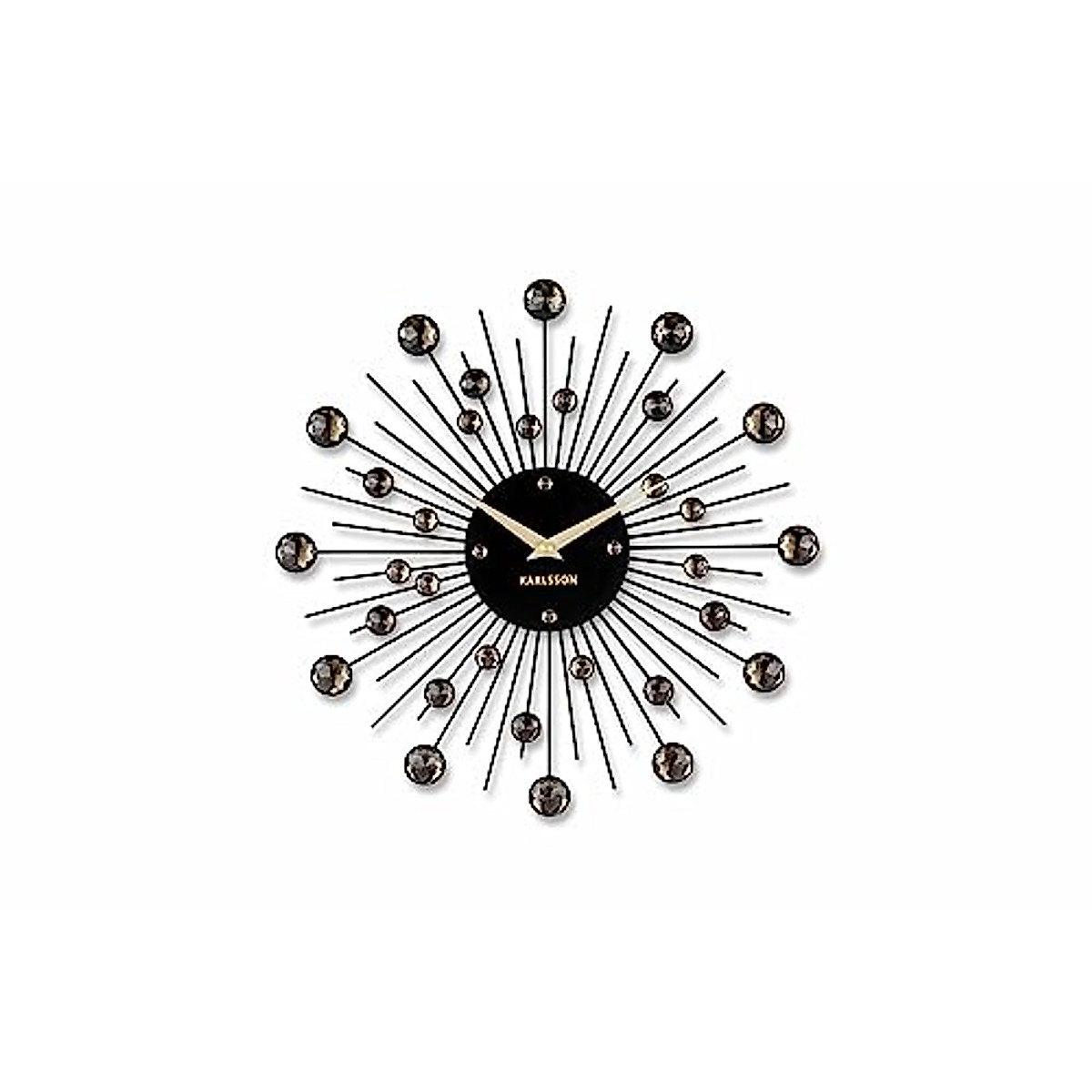Karlsson Sunburst Wall Clock - Black & Gold