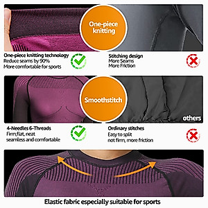 UNIQUEBELLA Womens Thermal Underwear, Thermal Base Layers Women - Ski Wear Ladies Compression Athletic Long Johns Skins Set Red