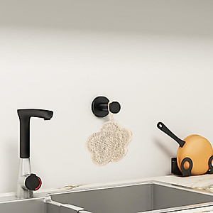 JIAPAIDUO 6 Packs Robe Hooks for Bathroom, Sturdy Coat Hooks Wall Mounted, Stainless Steel Heavy Duty Hooks for Hanging, Wall Hooks for Towels, Living Room, Kitchen, Entryway (Matte Black)