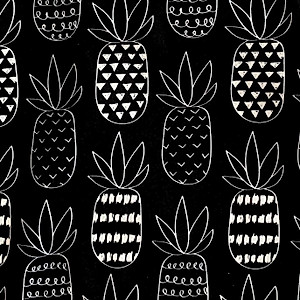 BapronBaby Pineapple Monochrome Splash Mat - Waterproof Catch-All for Under High Chairs, Floors, Tables, Playtime or Arts & Crafts - Machine Washable - 45" x 45”