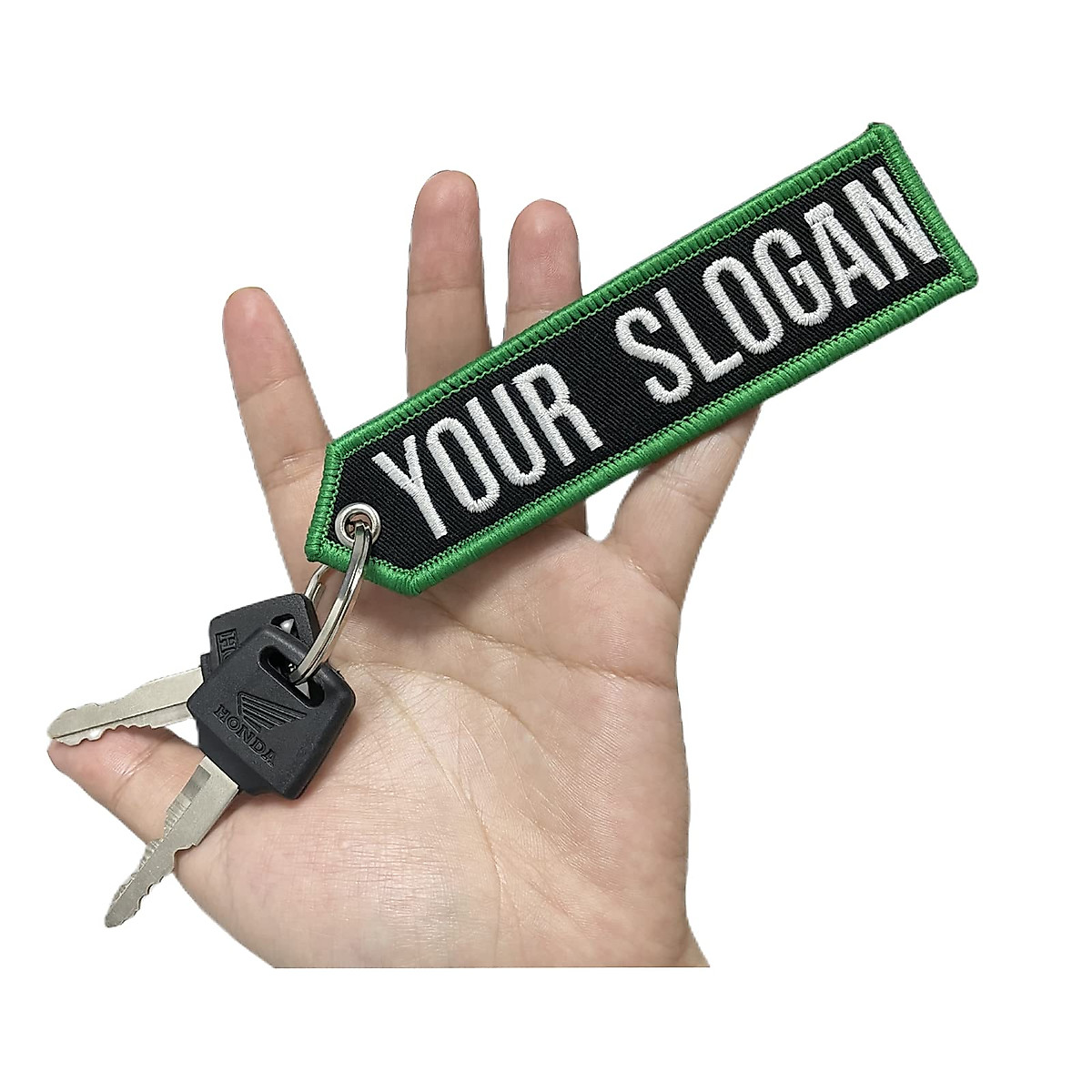 Graceful life keychains,Customize Keychain,Embroidery keyring for Motorcycle,Car, ATV (Arrow)