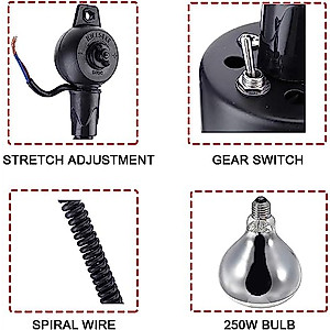 LINKANRUO Commercial Food Heat Lamp Warmer, Food Warmer Lamp Telescopic, Food Heat Lamp Hanging Food Warmer Lamp Buffet Food Heat Preservation Chandelier Restaurant Equipment Lamps(Gold)