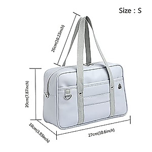 Japanese JK Uniform Shoulder Bag, PU Faux Handbag Lolita Girl School Bag Satchel, Cute School Laptop Bag