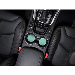 CARIBOU Coasters , Solid Mint Green Design Absorbent ROUND Fabric Felt Neoprene Car Coasters for Drinks, 2pcs Set