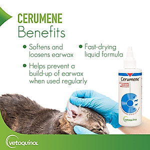 Vetoquinol Cerumene Ear Cleansing Liquid for Dogs and Cats, 4oz