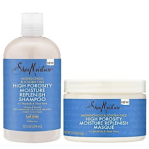 Shea Moisture Shampoo, High Porosity for Curly and Coily Hair (13 Oz) + Hair Masque (12 Oz), High Porosity Hair Products, Cleanse and Smooth, Shea Moisture Conditioner Masque, Coily Hair Products