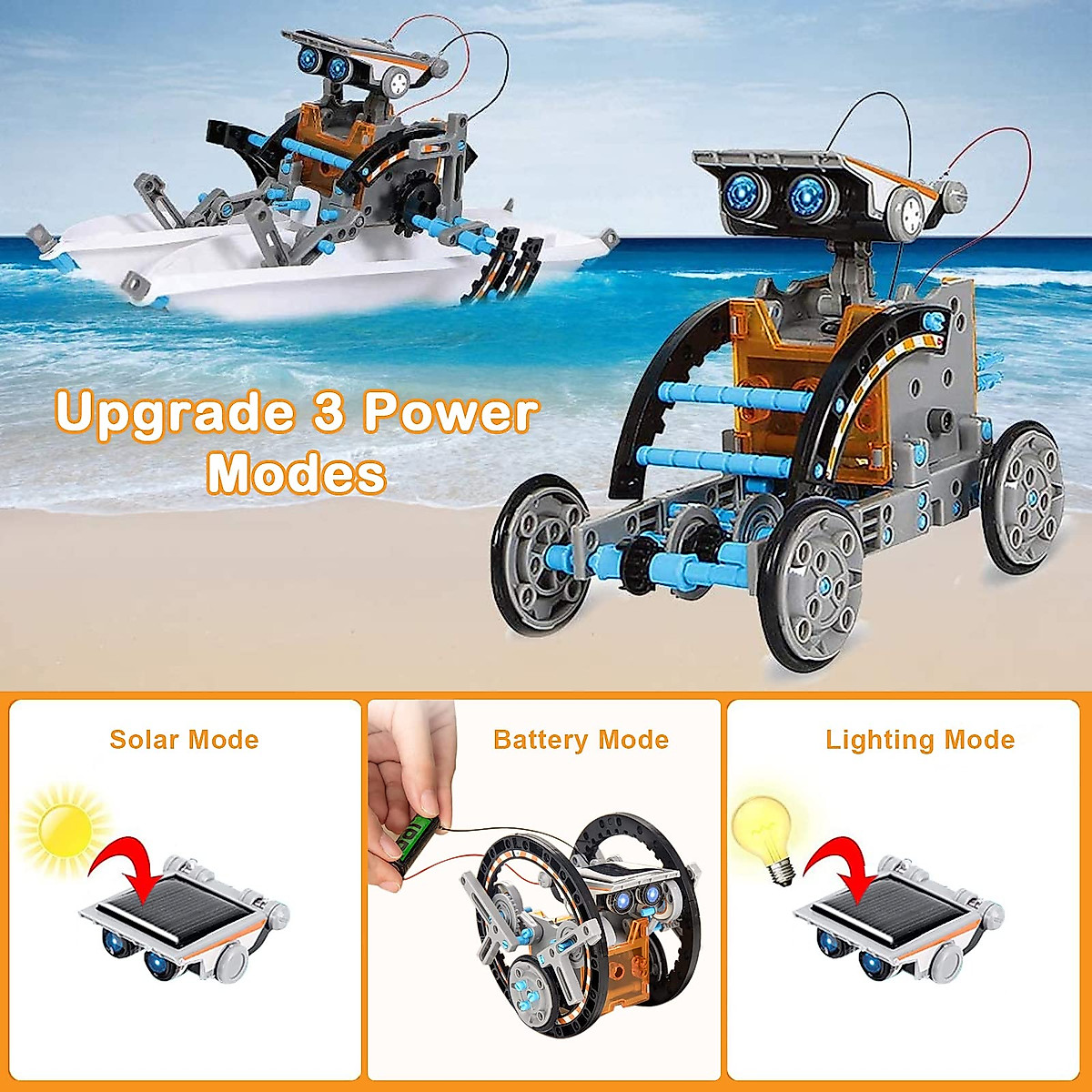 12-in-1 STEM Solar Robot Kit Solar Powered Robotics Science Engineering Building Projects Educational Toys for Kids Boys 8 9 10 11 12+ Years Old