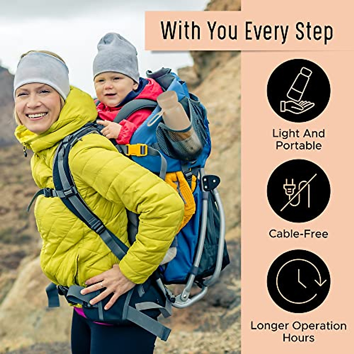 2-in-1 BEEVA Portable Baby Bottle Warmer for Breastmilk/Baby Formula, Ideal for Travel, with USB Charger, 4 Temperature Settings & Digital Display, Accurate Heating,with Travel Bag