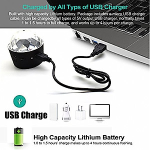 Disco Ball Light Wireless Battery Operated Music Sync RGB for Parties Decorations Car [2-Pack] (Upgraded)