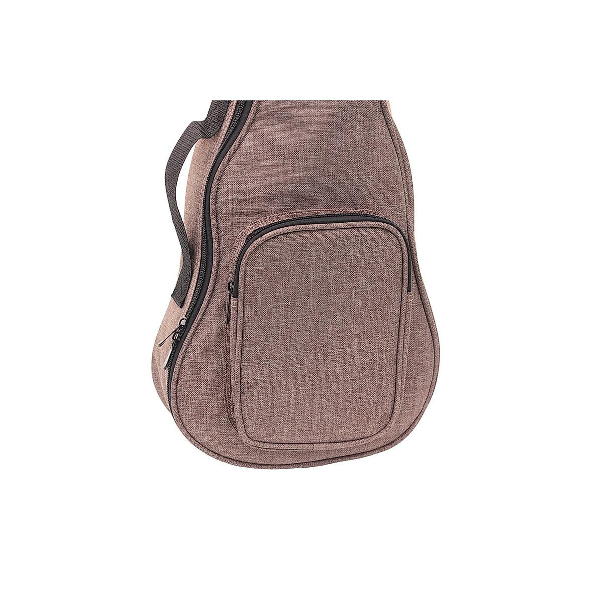 HOT SEAL Simple Linen 10MM Classic Thick Durable Ukulele Case Bag with Large Storage (23/24in, Brown)