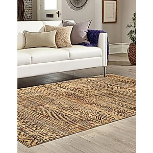 Unique Loom Saturn Collection Area Rug - Relay (Rectangular 7' 10" x 10' 0", Beige/Gray)