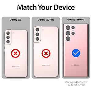 [Dome Camera EZ] Galaxy S22 Ultra Camera Protector by Whitestone [One Touch EZ Installation] - Two Pack