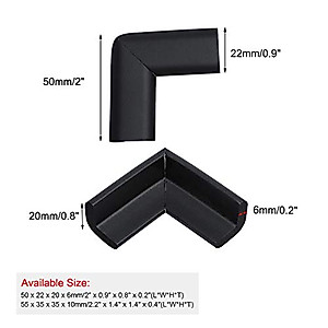 uxcell 5 Pack Foam Furniture Table Desk Edge Cover Pads Protectors Corner Cushions Bumper Guards 50 x 22 x 20 x 6mm Black
