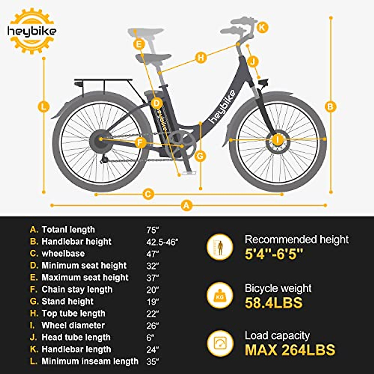 Heybike Cityscape Electric Bike 350W Electric City Cruiser Bicycle Up ...