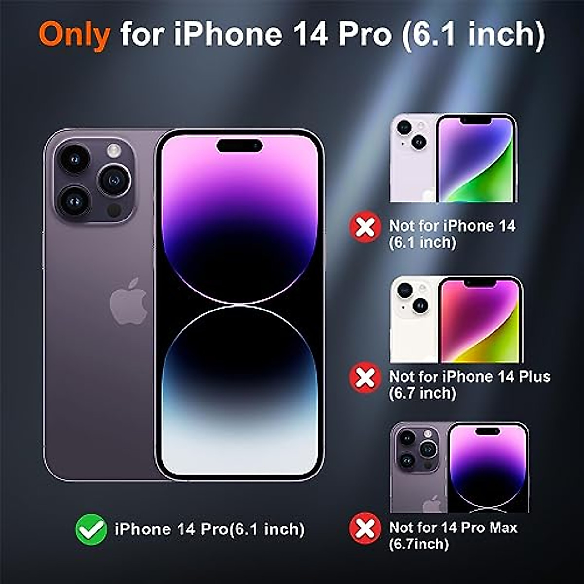 SUPFINE for Magnetic iPhone 14 Pro Case (Compatible with MagSafe) (10 FT Military Dropproof) 2X (Tempered Glass Screen Protector) Non-Slip Phone Case Cover,Black