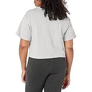 Champion womens Cropped Tee, Script Logo T Shirt, Oxford Gray-550757, Small US