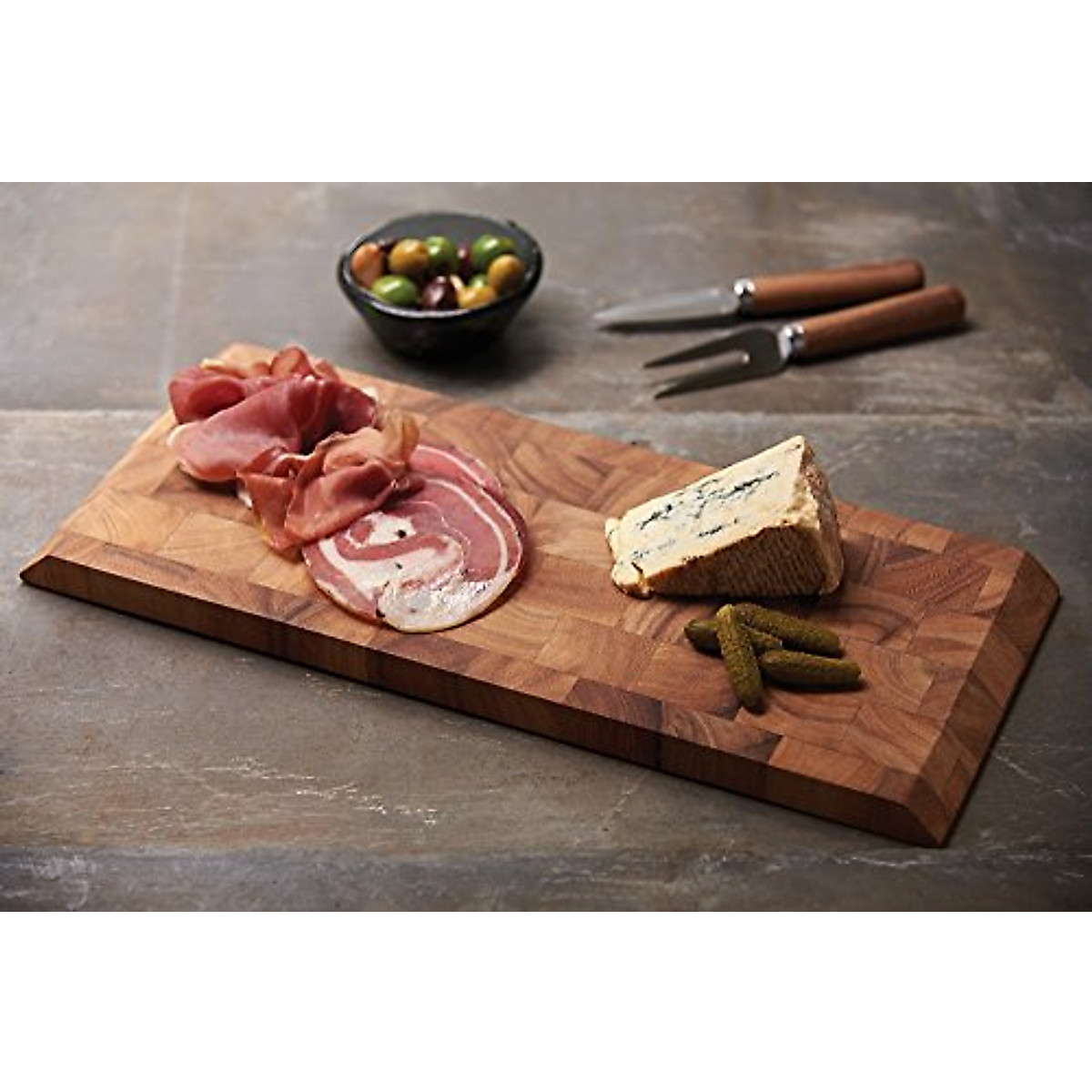 Ironwood Bowery End Grain Cheese and Charcuterie Board, One Size, Acacia Wood