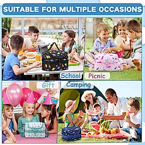 VASCHY Lunch Box Bag Kids, Insulated Two Compartments Cooler Bags for Boys Girls w Shoulder Strap for School,Daycare,Kindergarten,Picnic Shark