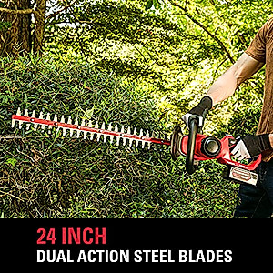 POWERWORKS 40V 24 Inch Cordless Hedge Trimmer Electric Grass Trimmer, Dual Action Blade & 3/4" Cutting Capacity, XB 2Ah Battery and Charger Included ,for Bush Lawn and Garden