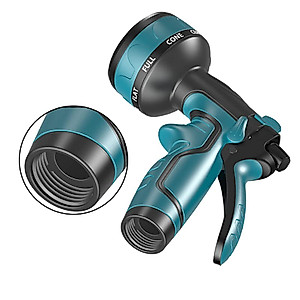 Hose Nozzle,New Upgrade Garden Hose Nozzle,8 Adjustable Watering Patterns Hose Sprayer Nozzle & Water Hose Nozzle, Hose Sprayer Suitable for Watering Plants/Washing Cars/Showering Pets (Blue)