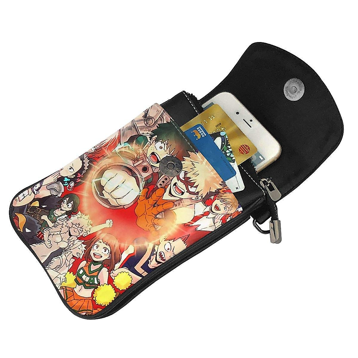 Anime Small Crossbody Bags,Shoulder Purse Leather Cell Card Slots Wallet,Fashion Anime Case Handbag Phone Pocket Phone Purse Wallet For Women