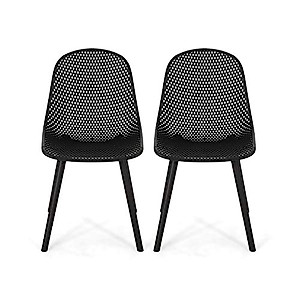 Christopher Knight Home Darleen Outdoor Dining Chair (Set of 2), Black