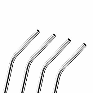 4 Bent Stainless Steel Straws Extra LONG fits compatible with 30 oz & 20 oz Yeti &Rtic Tumbler Rambler Cups - BonBon Drinking Straw