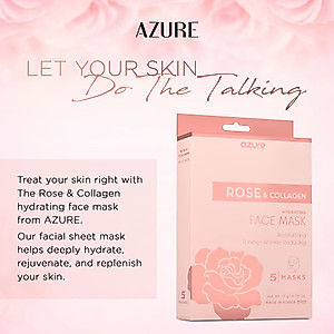 Azure Cosmetics Skin Treatment Mask - Deeply Hydrates, Tightens and Smooths Dry Skin, Softens Wrinkles and Fine Lines, Radiant and Glowing Skin