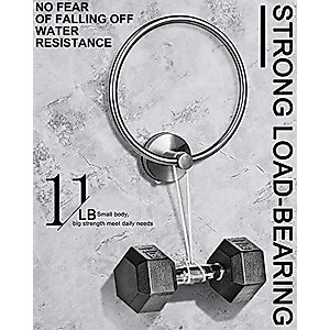 DGYB Suction Cup Hooks for Shower + Brushed Nickel Suction Cup Hand Towel Ring