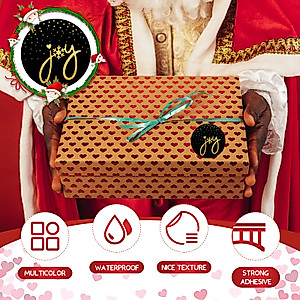 Chinco 1500 Pieces Joy Christmas Stickers for Envelopes Seals Decorative Christmas Joy Card Stickers Decals Labels for Xmas Party Favors Supplies Decoration, 1 Inch