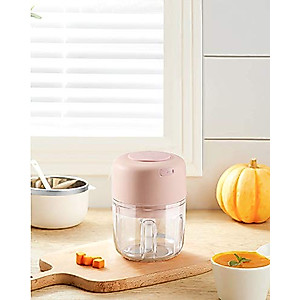 AYOTEE Cordless Electric Small Food Processor, Mini Food Chopper For Garlic Veggie Vegetables Fruit, Salad Mincing & Puree, Kitchen, 1 Cup 250ML, BPA free, Pink