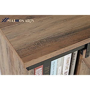 MAISON ARTS 47" Fireplace TV Stand with Electric Fireplace Inserts Farmhouse Barn Door Media Console Table Entertainment Center for TVs Up to 55" for Home Living Room Bedroom, Oak