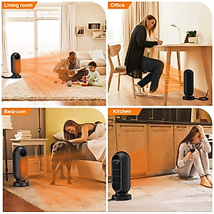 Infray Space Heater, 1500W Oscillating Electric Tower Heater with 3 Modes, Portable Fast Heating Ceramic Fan Heater with 12H Timer, Remote Control & LED Display for Home Indoor Use