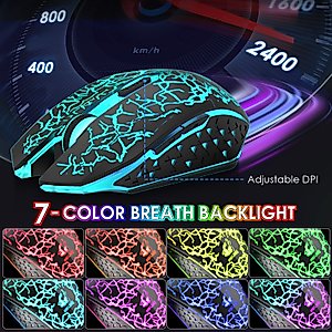 Wireless Gaming Keyboard and Mouse,Rechargeable Orange Backlit Keyboard Mouse with 3800mAh Battery,Mechanical Feel Gaming Keyboard,7 Color Gaming Mute Mouse,Gaming Mouse Pad for PC Gamer