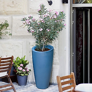 Mayne Inc. Modesto 32in Tall Planter - Neptune Blue - 16in L x 16in W x 32in H - 6 Gallons of Soil Capacity (8880-NB)