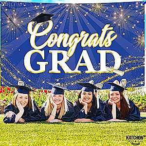 XtraLarge, Congrats Grad Banner 2023-72x44 Inch | Graduation Banner for Class of 2023 Decorations | Congratulations Banner, Blue Graduation Party Decorations 2023 | Graduation Decorations 2023
